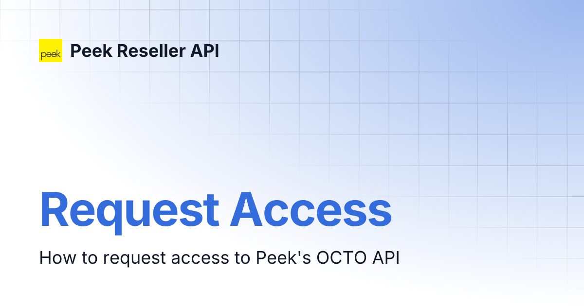 Request Access | Peek Reseller API